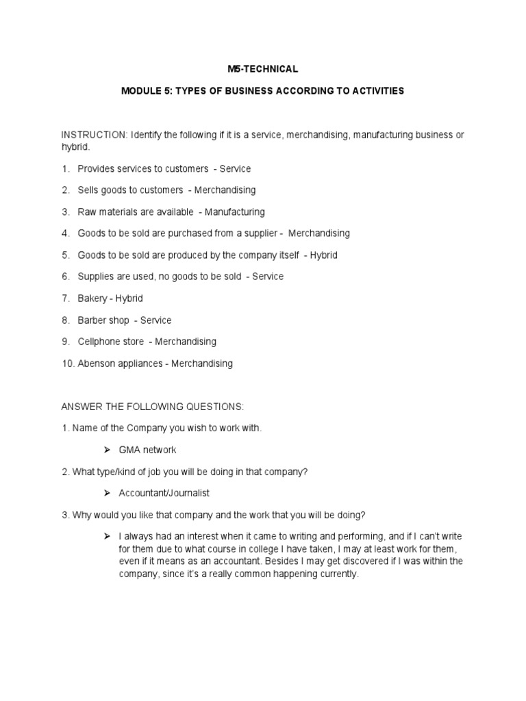 M5-TECHNICAL-Classification of Business Establishments | PDF | Career & Growth