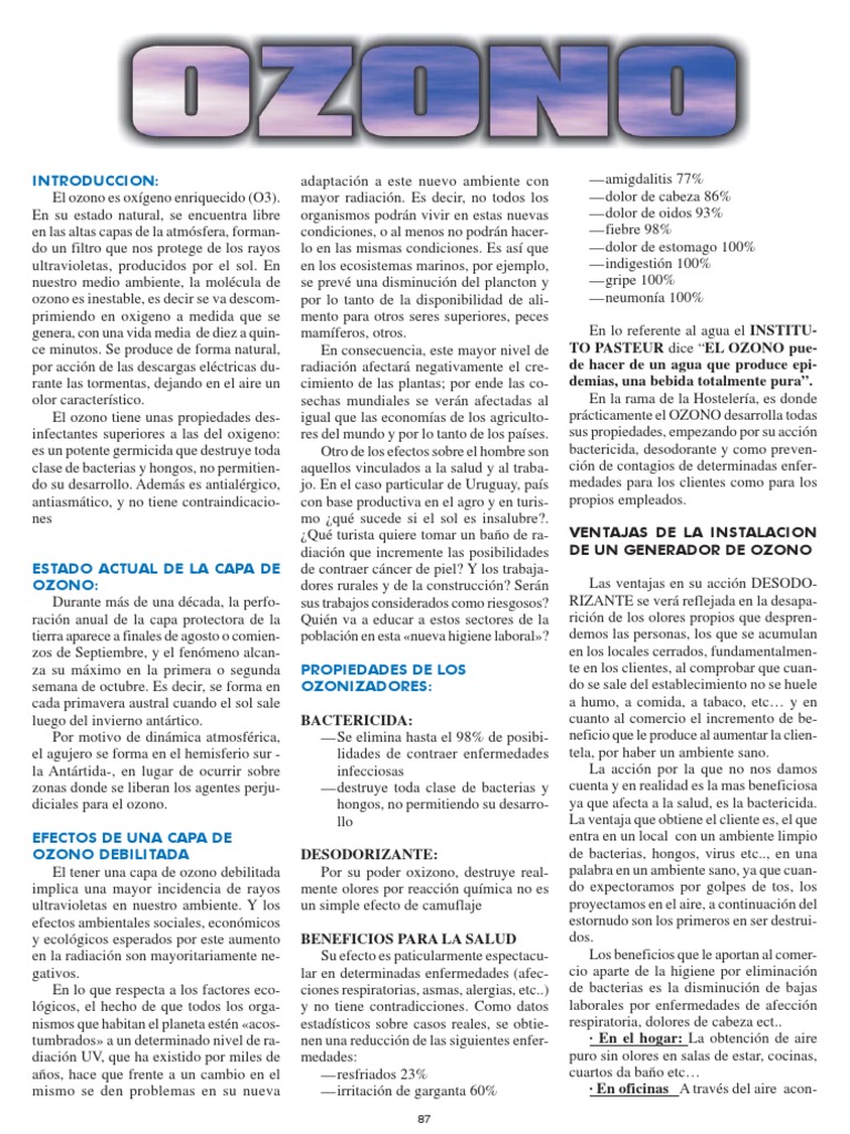 Ozonocomo Funciona | PDF | Ozono | Naturaleza