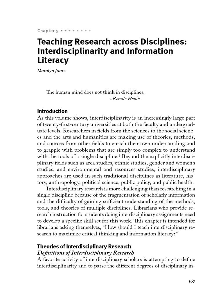 Teaching Strategies for Effective Interdisciplinary Research ...