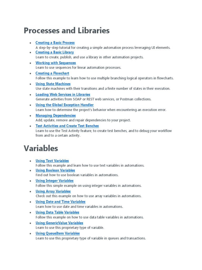 UIPath - Processes and Libraries | PDF | Microsoft Excel | Library ...