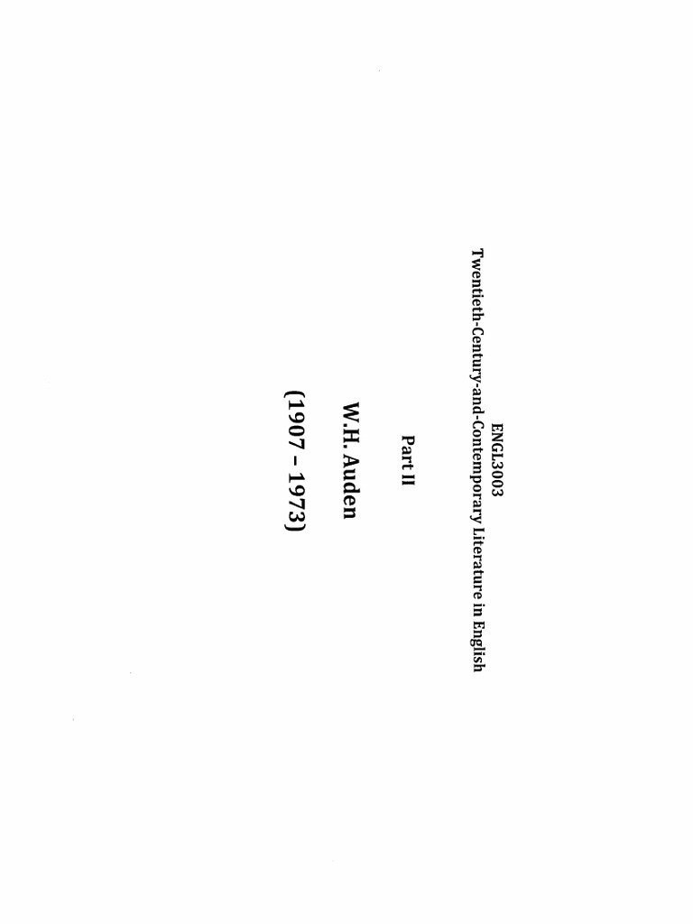 WH Auden - Poems - Part II | PDF