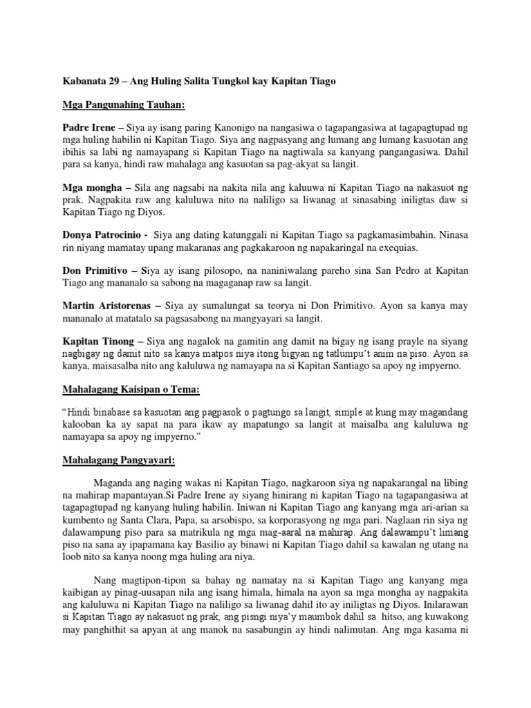 Kabanata 29 El Filibusterismo | PDF