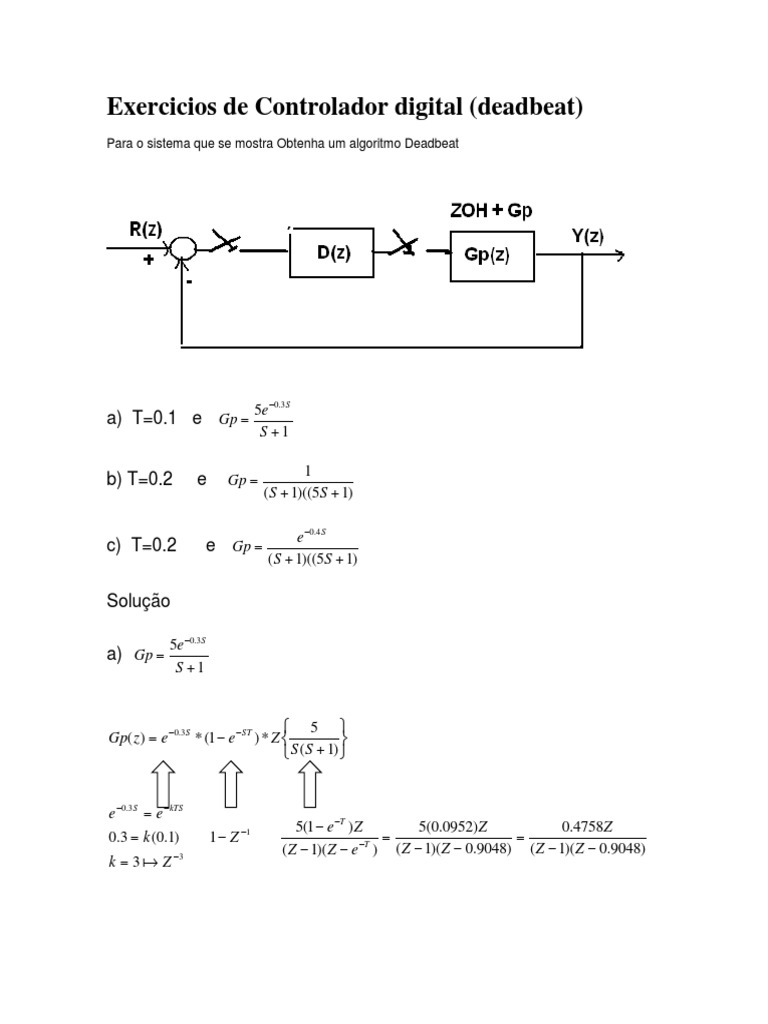 AP 5 - Exercicios de Controlador Digital Deadbeat | PDF