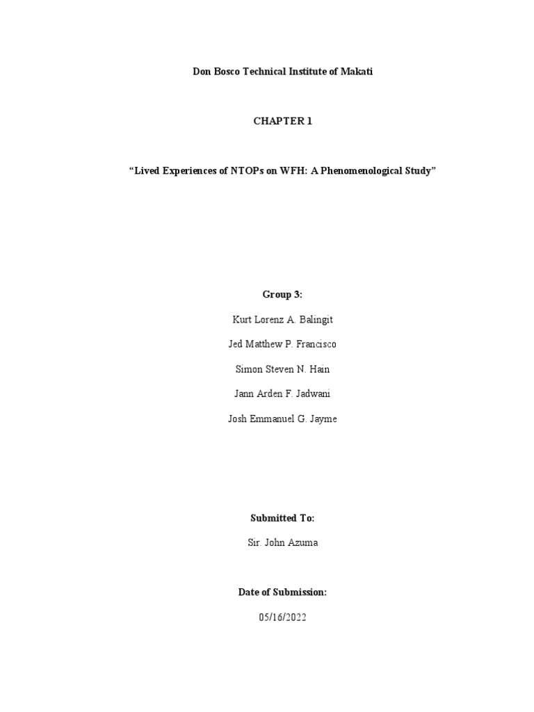 Group3 - BALINGIT, FRANCISCO, HAIN, JADWANI, JAYME - 11 - 1 - PR 1 REVISED Chapter 1 | PDF | Job ...