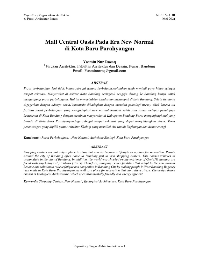 Jurnal Repositori Perancangan Mall | PDF