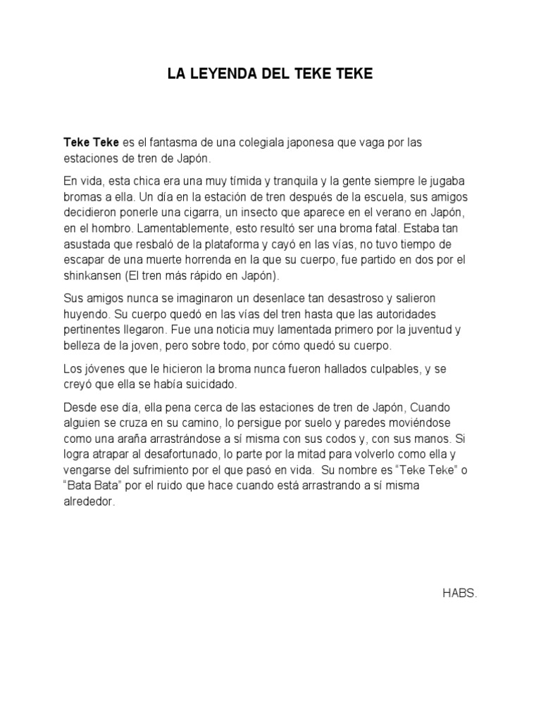 La Leyenda Del Teke Teke | PDF