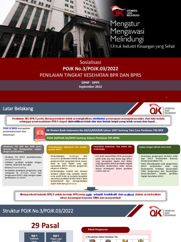 Penyempurnaan Penilaian TKS BPR/S | PDF