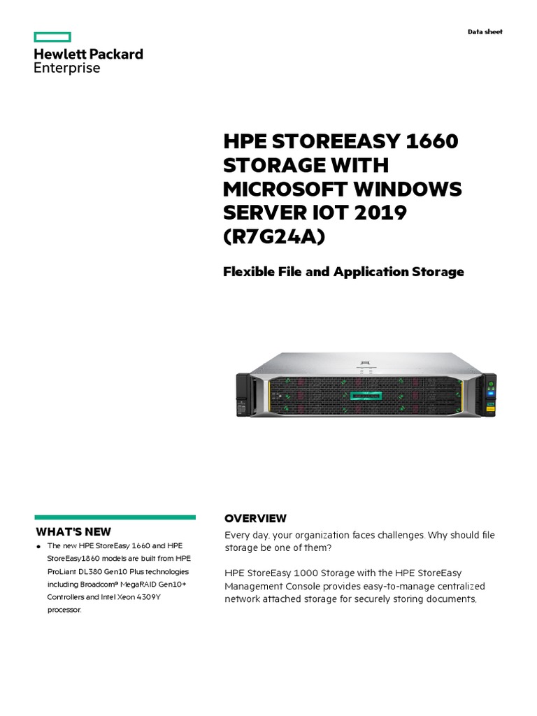 Hpe Storeeasy 1660 Storage With Microsoft Windows Server Iot 2019
