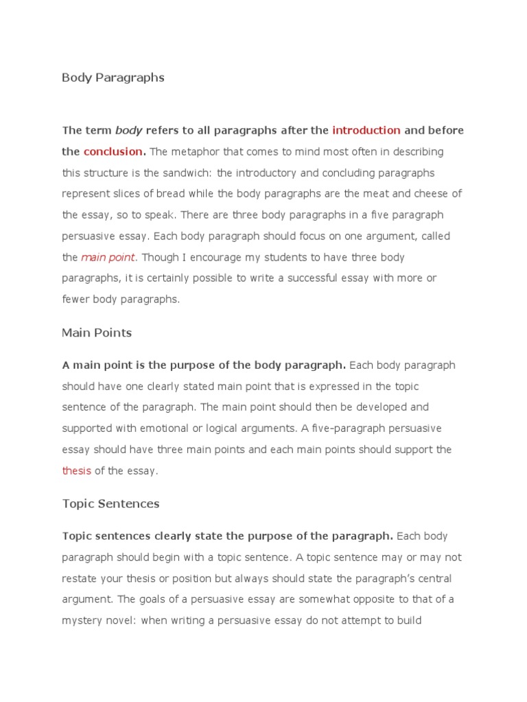 Body Paragraphs Guide | Download Free PDF | Essays | Argument