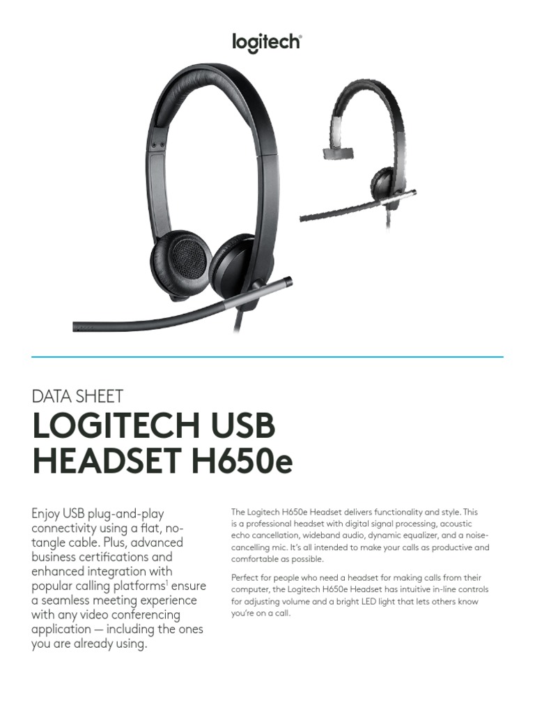 H650e Datasheet | PDF | Microphone | Usb