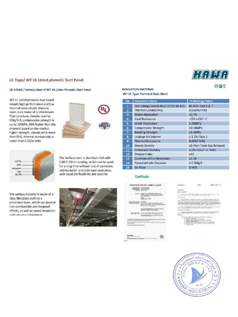 Phenolic Duct UL 181 (HAWA) - Compressed | PDF