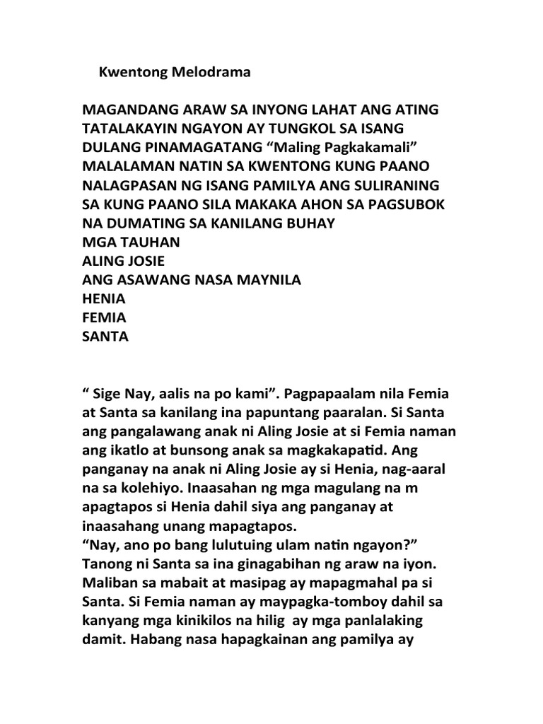 Kwentong Melodrama | PDF