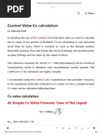 Control Valve Calculation Spreadsheet | PDF