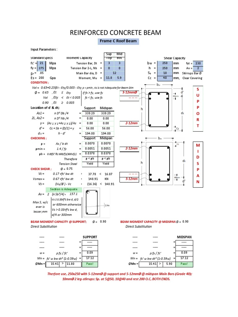 Beam Design | PDF | Beam (Structure) | Reinforced Concrete