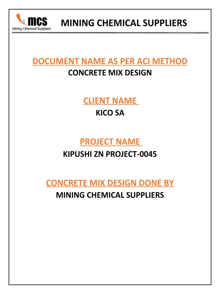 Concrete Mix Design C30 -ACI METHOD | PDF | Concrete | Building Engineering