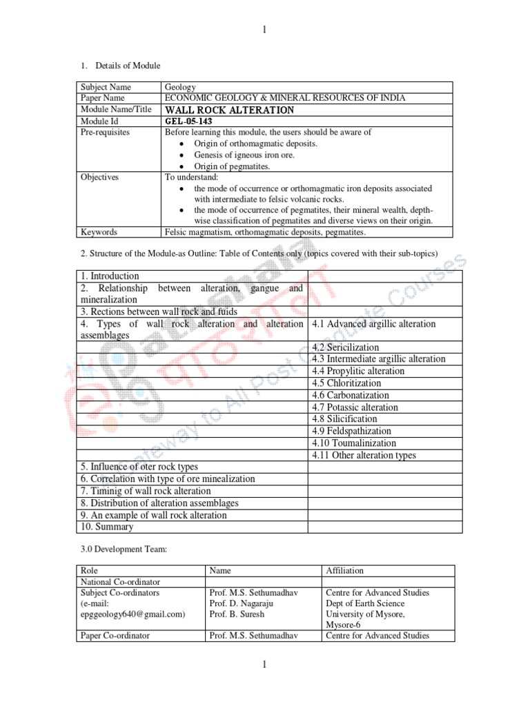 Wall Rock Alteration | PDF | Minerals | Rock (Geology)