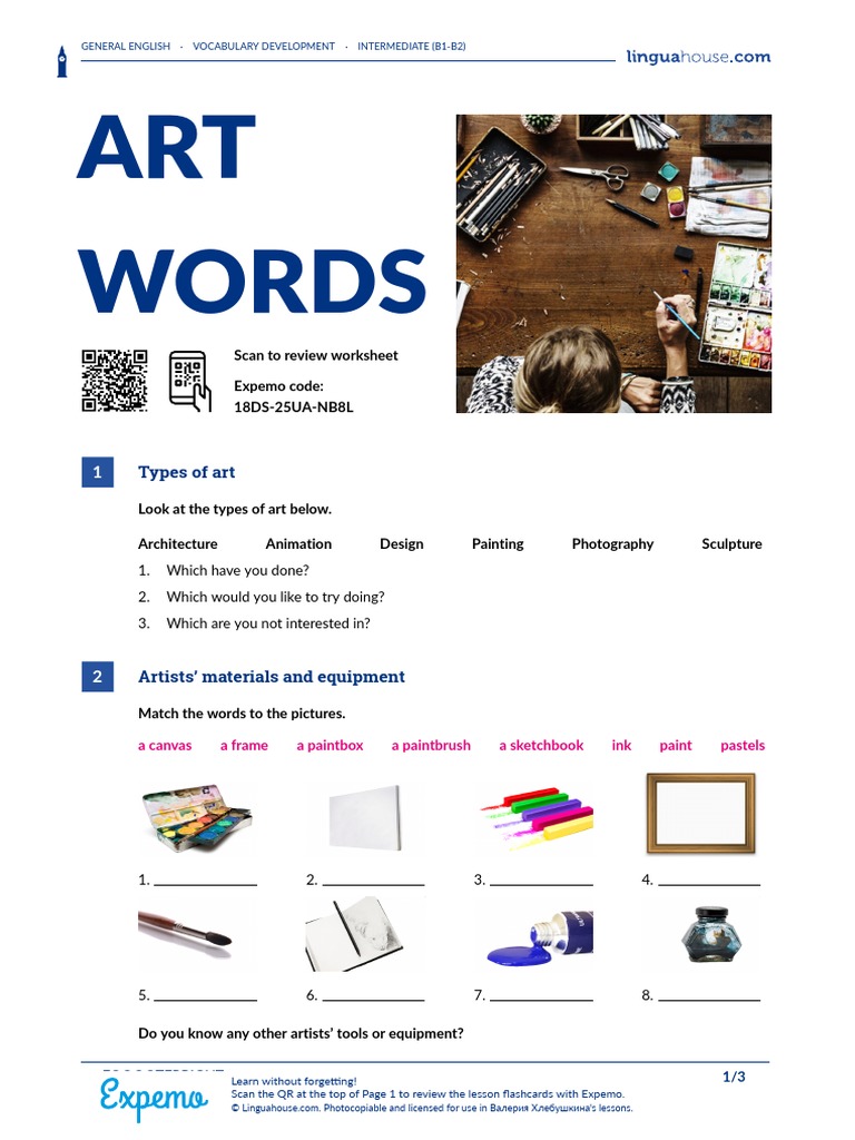 Art Words British English Student Ver2 | PDF | Paintings | Plastic Arts