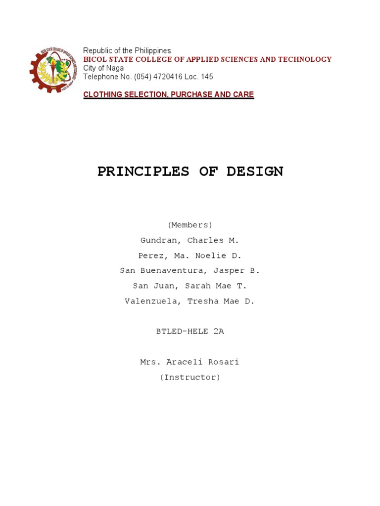 Design Principles for Fashion Students | PDF | Composition (Visual Arts ...