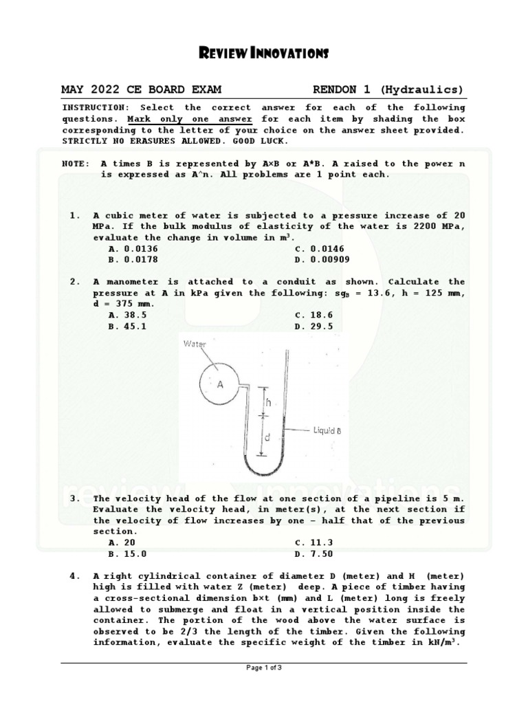 Hydrau 1 | PDF | Pressure | Mechanical Engineering