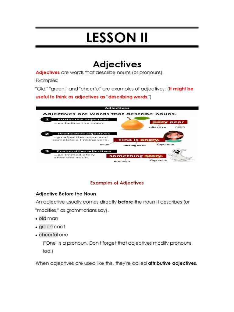 Adjectives EDIT 1 | PDF | Adjective | Noun
