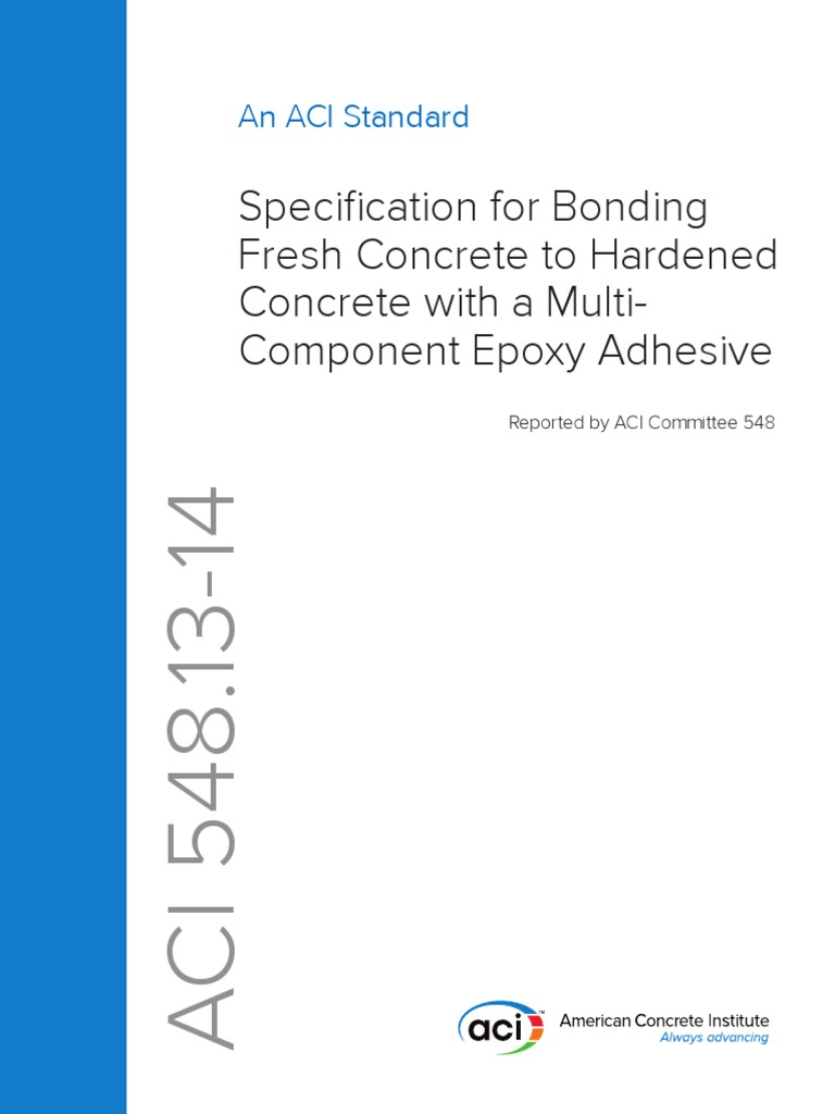 Specification For Bonding Fresh Concrete To Hardened Concrete With A Multi-Component Epoxy ...