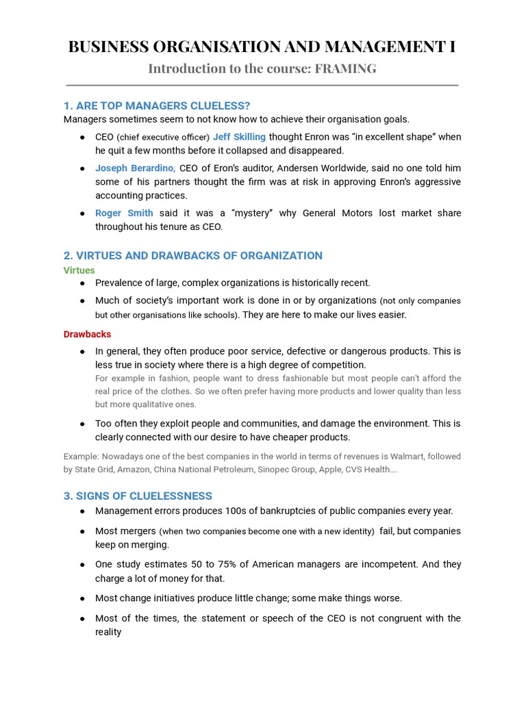 Business Organization and Management | PDF | Thought | Leadership