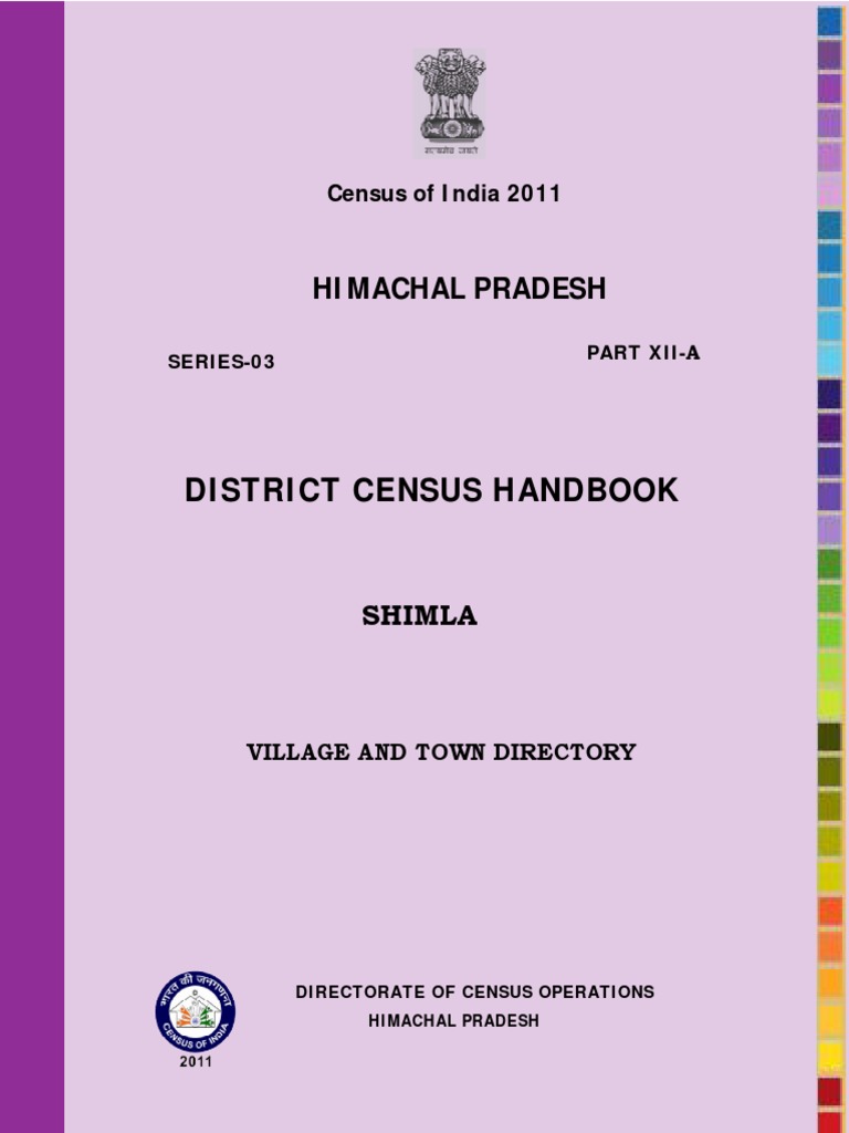 DH 2011 0211 Part A DCHB Shimla | PDF | Meal | Census