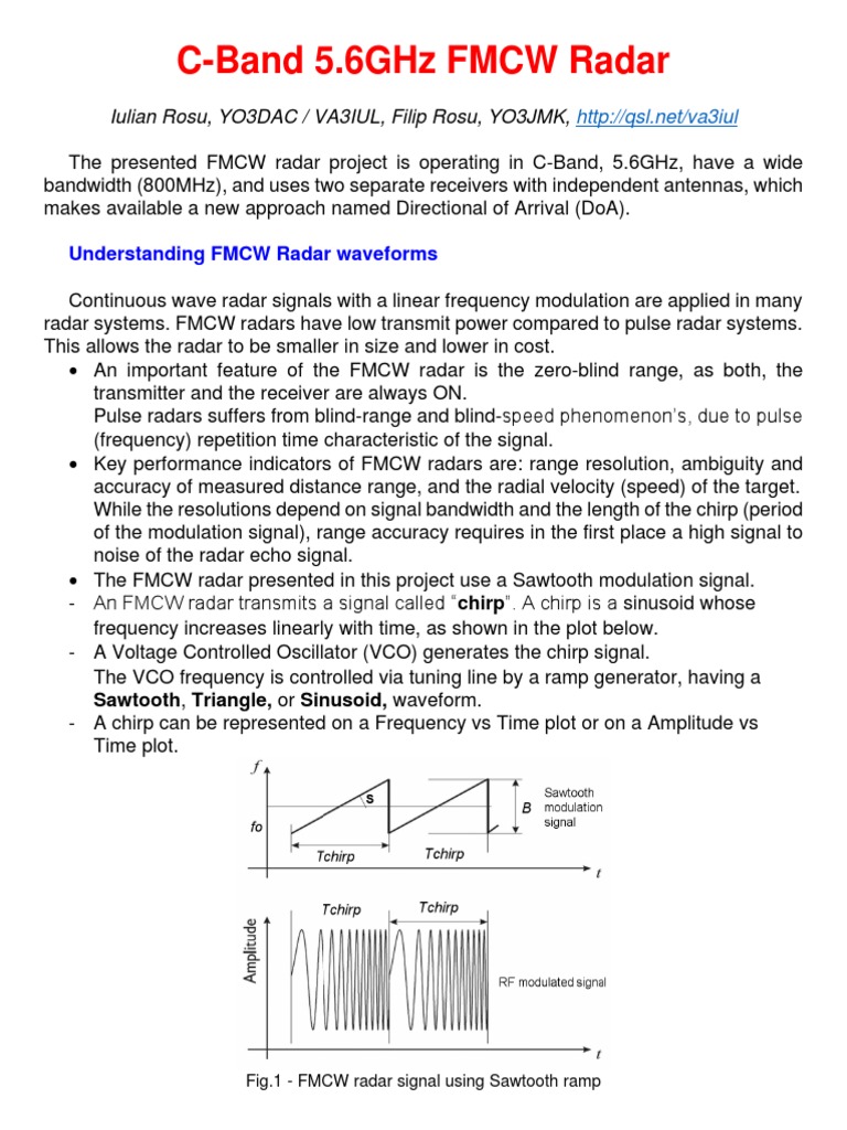 C-Band 5.6GHz FMCW Radar | PDF | Radar | Antenna (Radio)