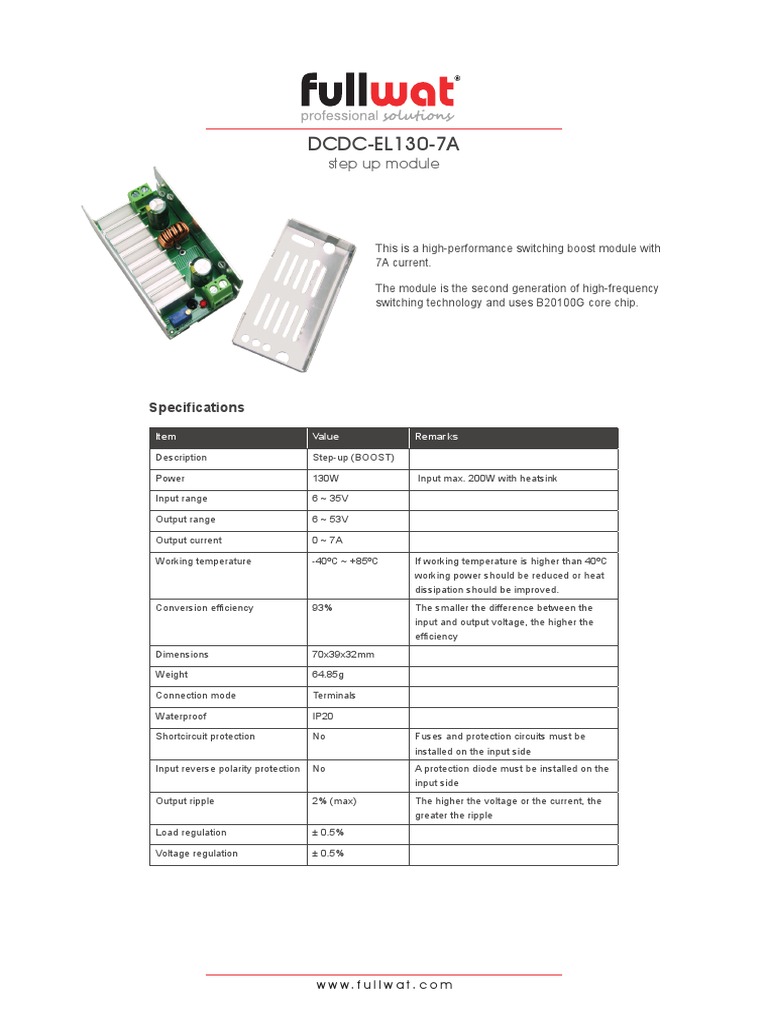 DCDC-EL130-7A - 42579 - DCDC-EL130-7A Datasheet EN | PDF | Electrical ...