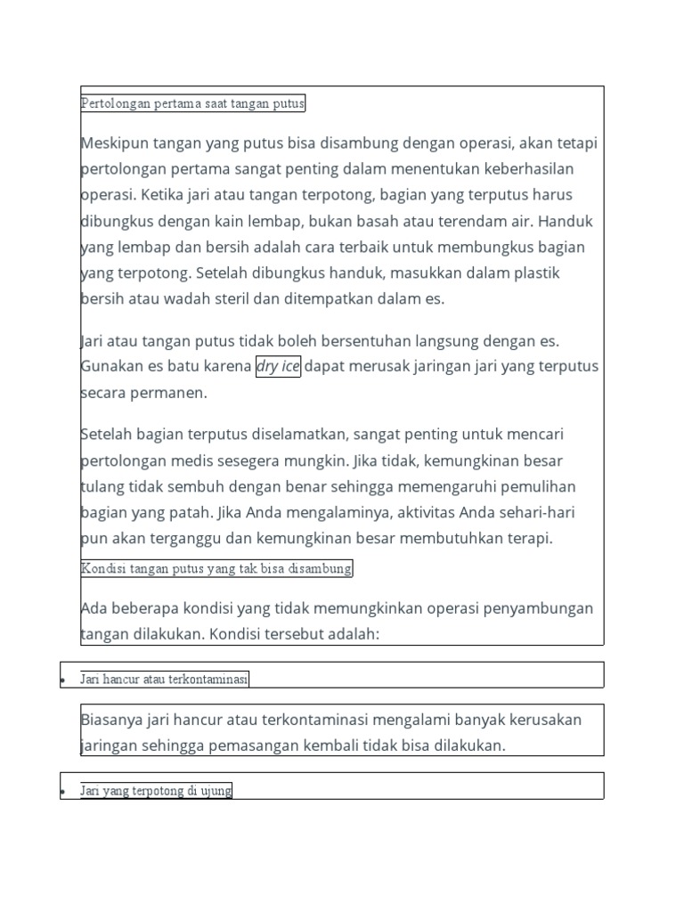 Pertolongan Pertama Tangan Putus | PDF