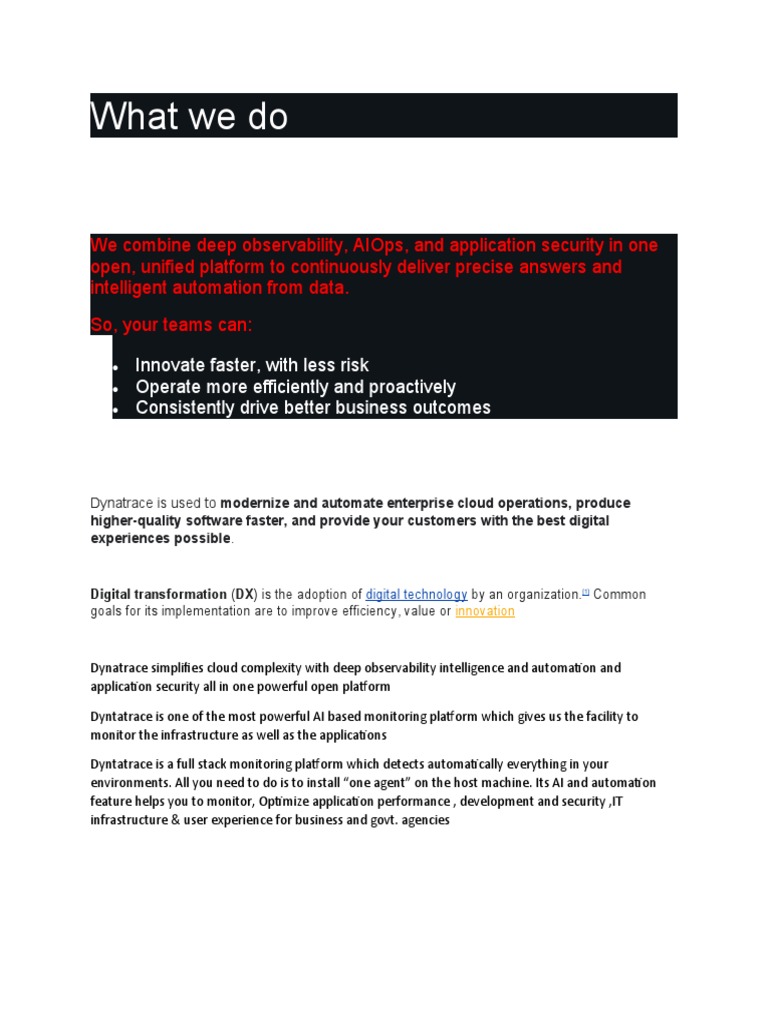 Dynatrace | PDF