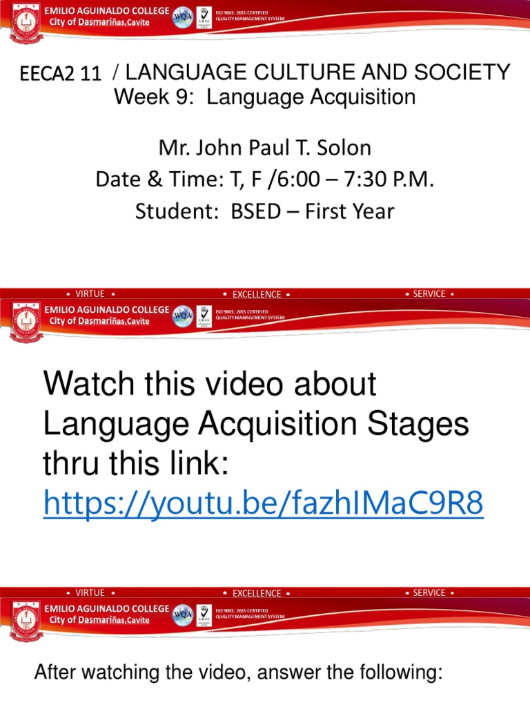Language Acquisition Activity | PDF | Foreign Language Studies