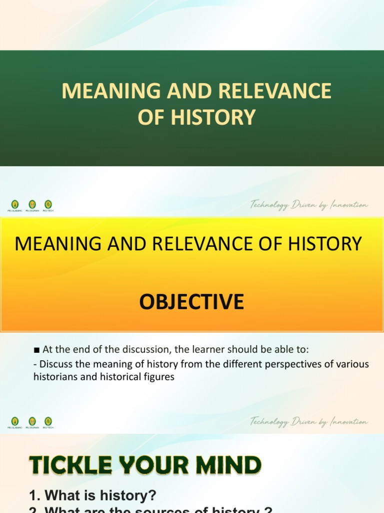 (M1-MAIN) Meaning and Relevance of History | PDF | Primary Sources