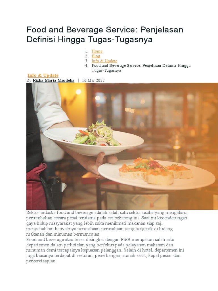 Materi Modul Food and Beverage Service | PDF