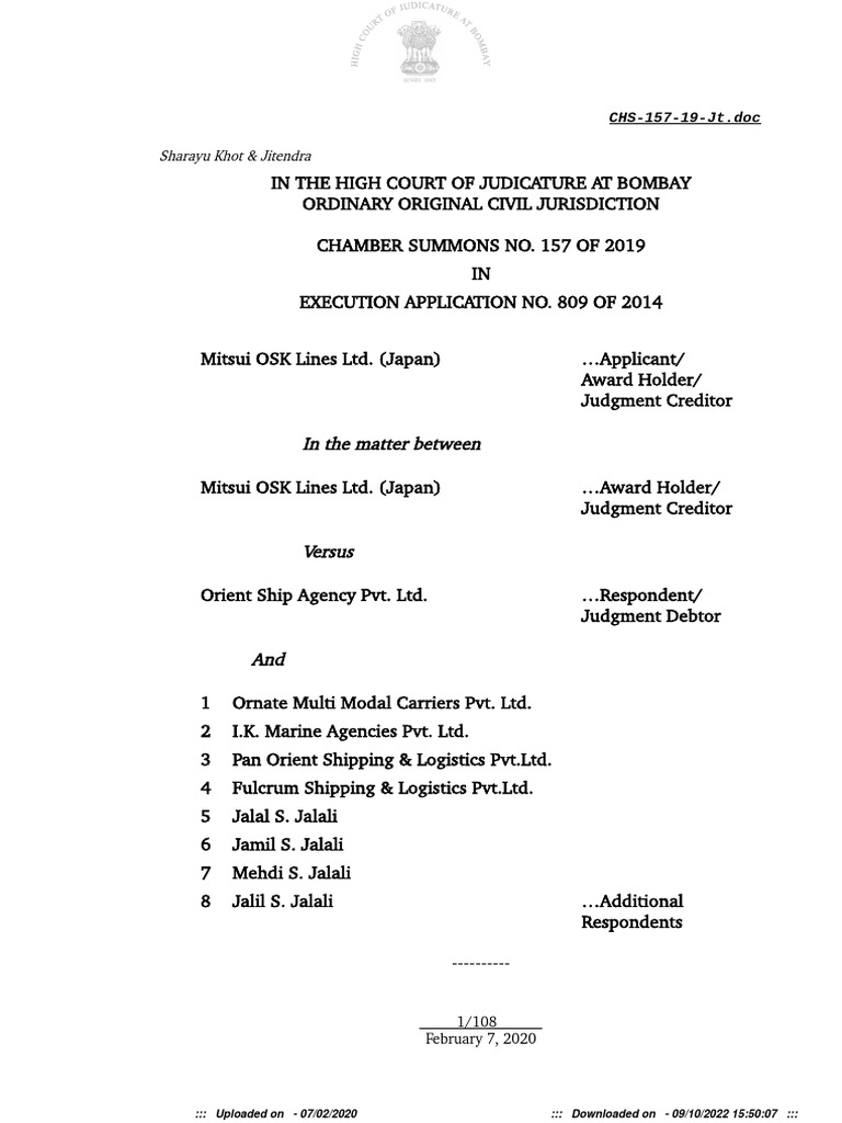 Mitsui OSK Lines Vs Orient Ship Agency | PDF | Expense | Equity (Finance)