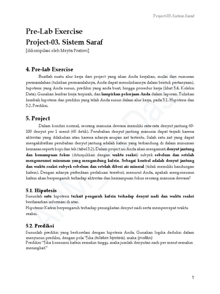 AVESSINA PUTRI SEDIANA 1 - Pre-Lab Exercise - Project-03. Sistem Saraf | PDF | Kesehatan Holistik