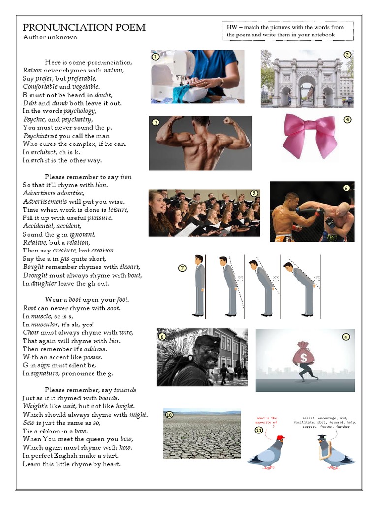 Pronunciation Poem | PDF