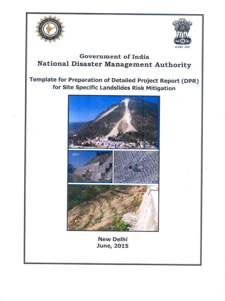 NDMA-Template For Preparation of Detailed Project Report (DPR) For Site Specific Landslide Risk ...
