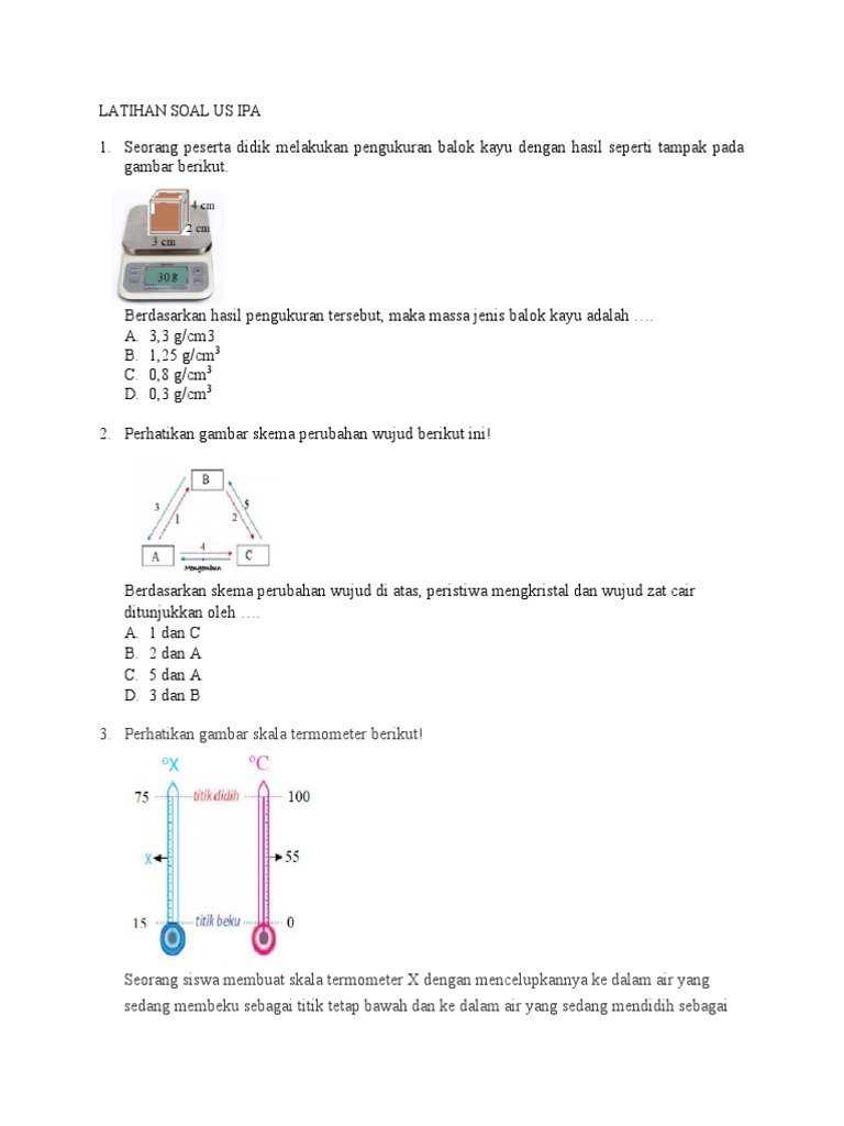 Latihan SOAL US IPA | PDF | Kajian Bahasa Asing | Sains & Matematika
