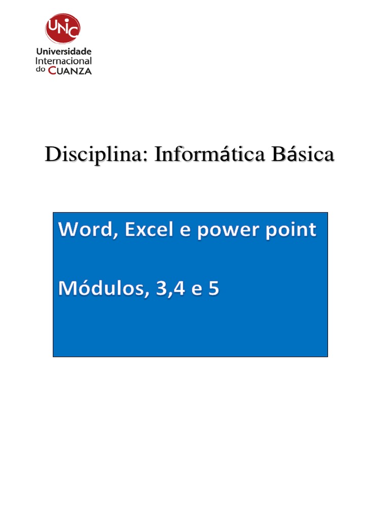 Disciplina Informática Basica Módulo 3,4 e 5 | PDF | Janela ...