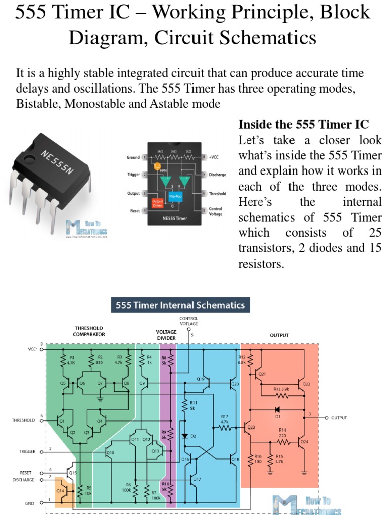 Comprehensive Guide To The 555 Timer Ic Operating Modes Internal