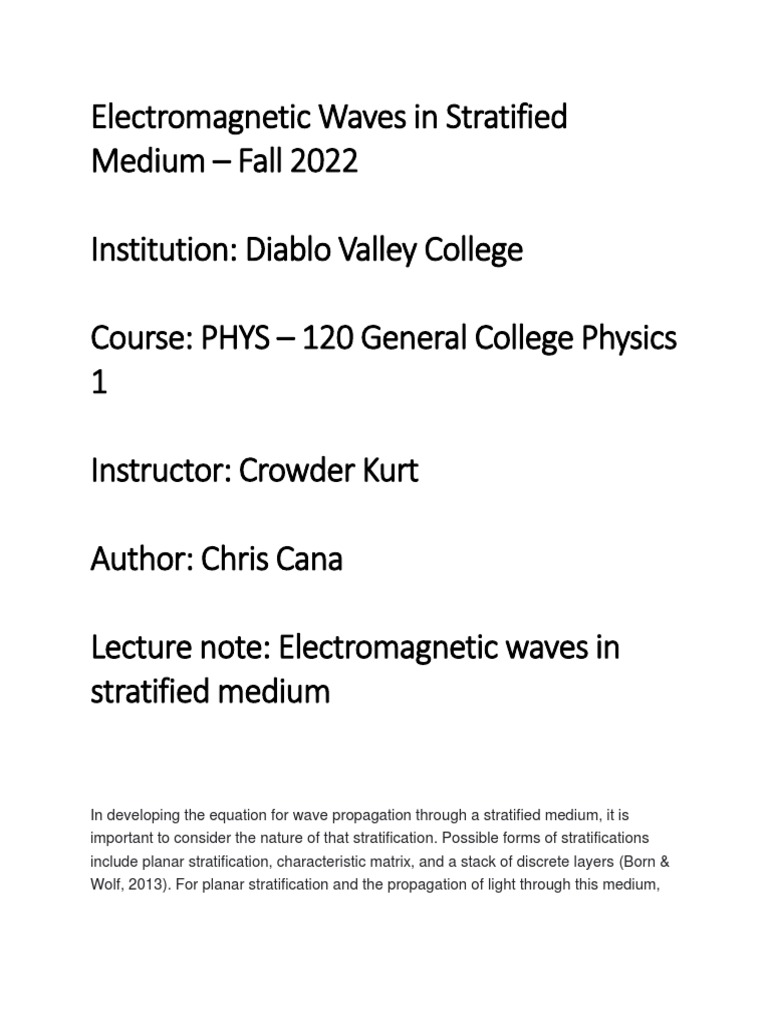 Medium | PDF | Waves | Maxwell's Equations
