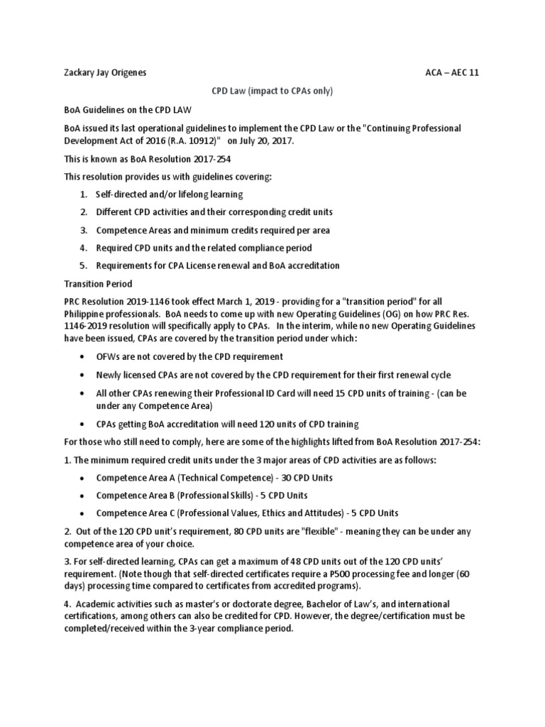 CPA CPD Units and Requirements Guide | PDF | Certified Public ...