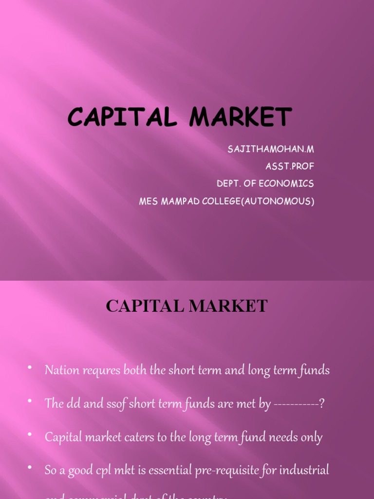 Understanding Capital Markets and Instruments | PDF | Bonds (Finance ...