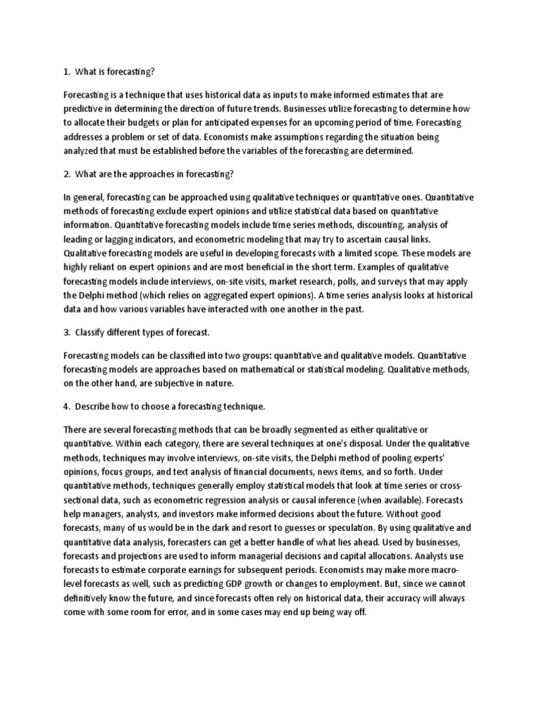 Understanding Forecasting Techniques | PDF | Forecasting | Quantitative Research