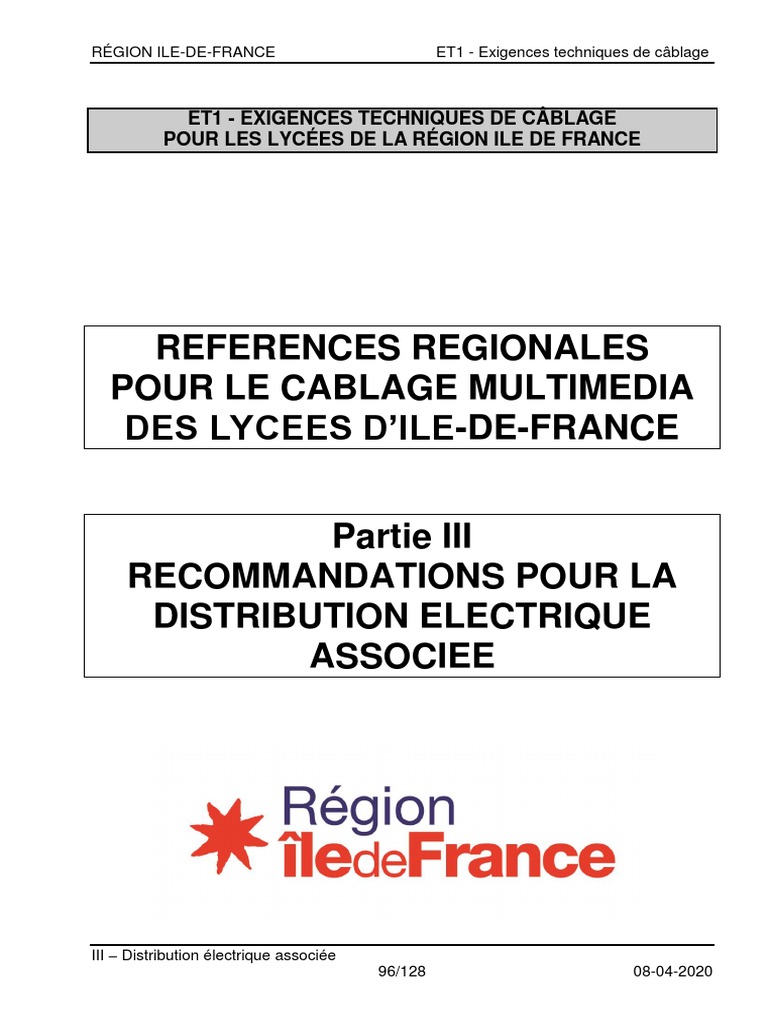 Câblage et Électricité pour Lycées IDF | PDF | Business | Code de la ...