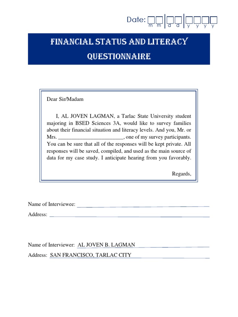 Survey Checklist | PDF | Insurance | Inflation