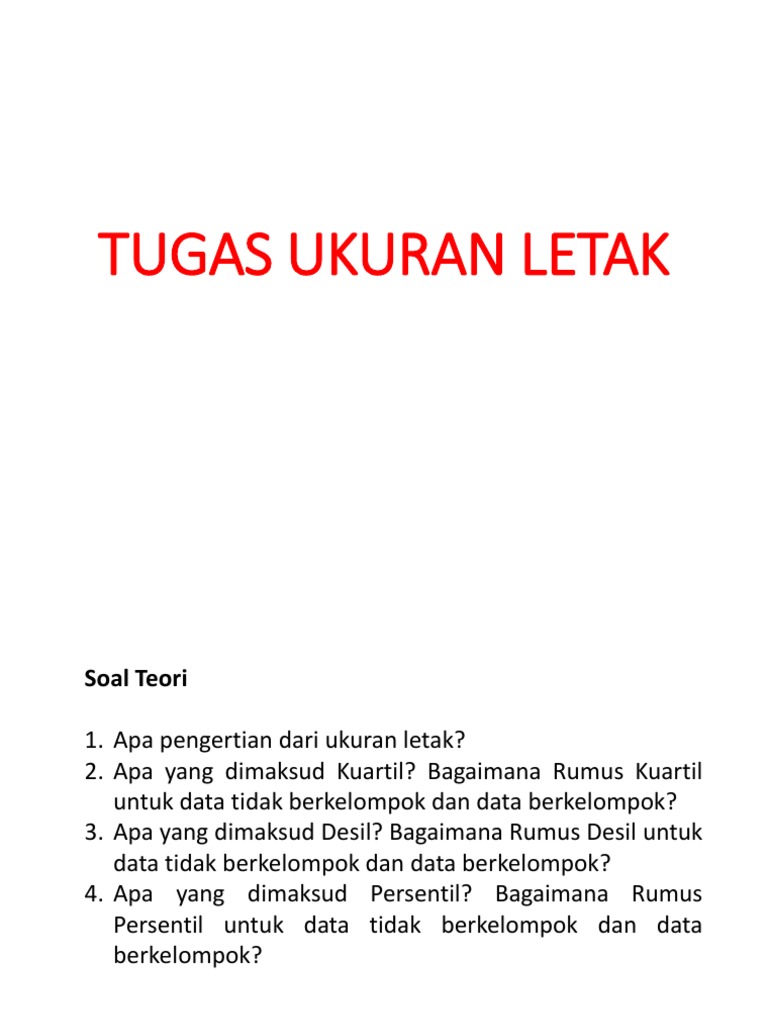 Ukuran Letak: Kuartil, Desil, Persentil | PDF