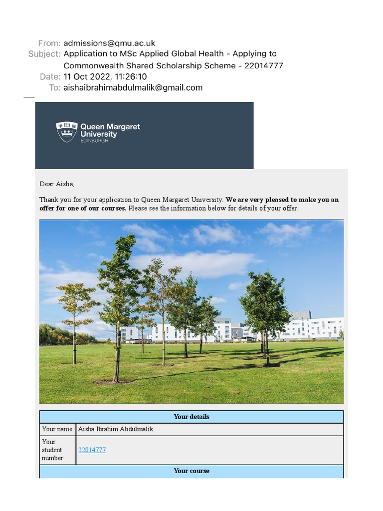 Application To MSC Applied Global Health - Applying To Commonwealth ...