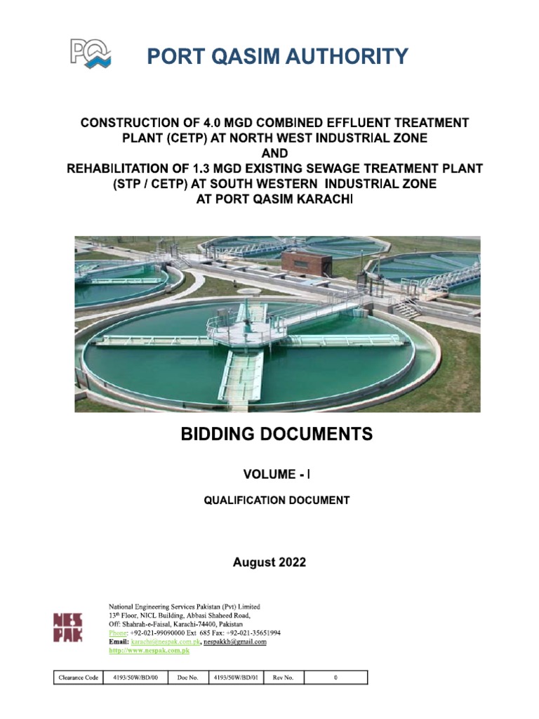 Evaluation Criteria 4.0 MGD Port Qasim | PDF